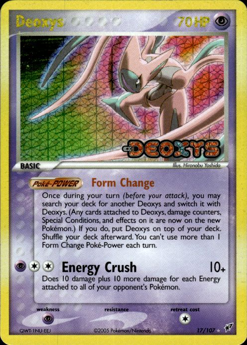 Deoxys 17/107 Rare Deoxys Pokemon Reverse Holo Lightly Played