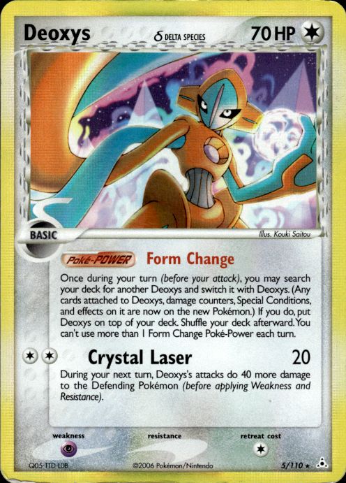 Deoxys 5/110 Holo Rare Holon Phantoms Pokemon Moderately Played